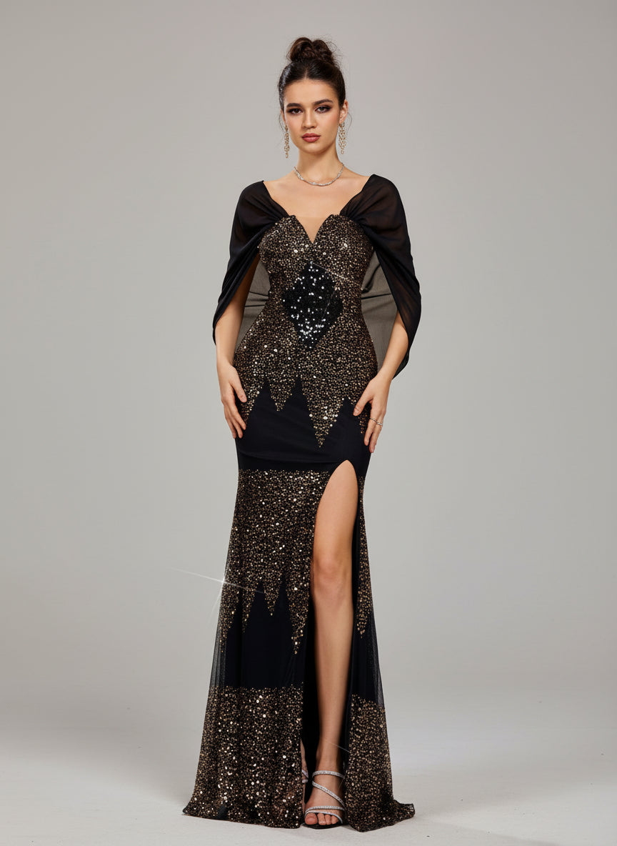 Elegant Glitter High Slit Mermaid Prom Dress SL30094 – MISS ORD