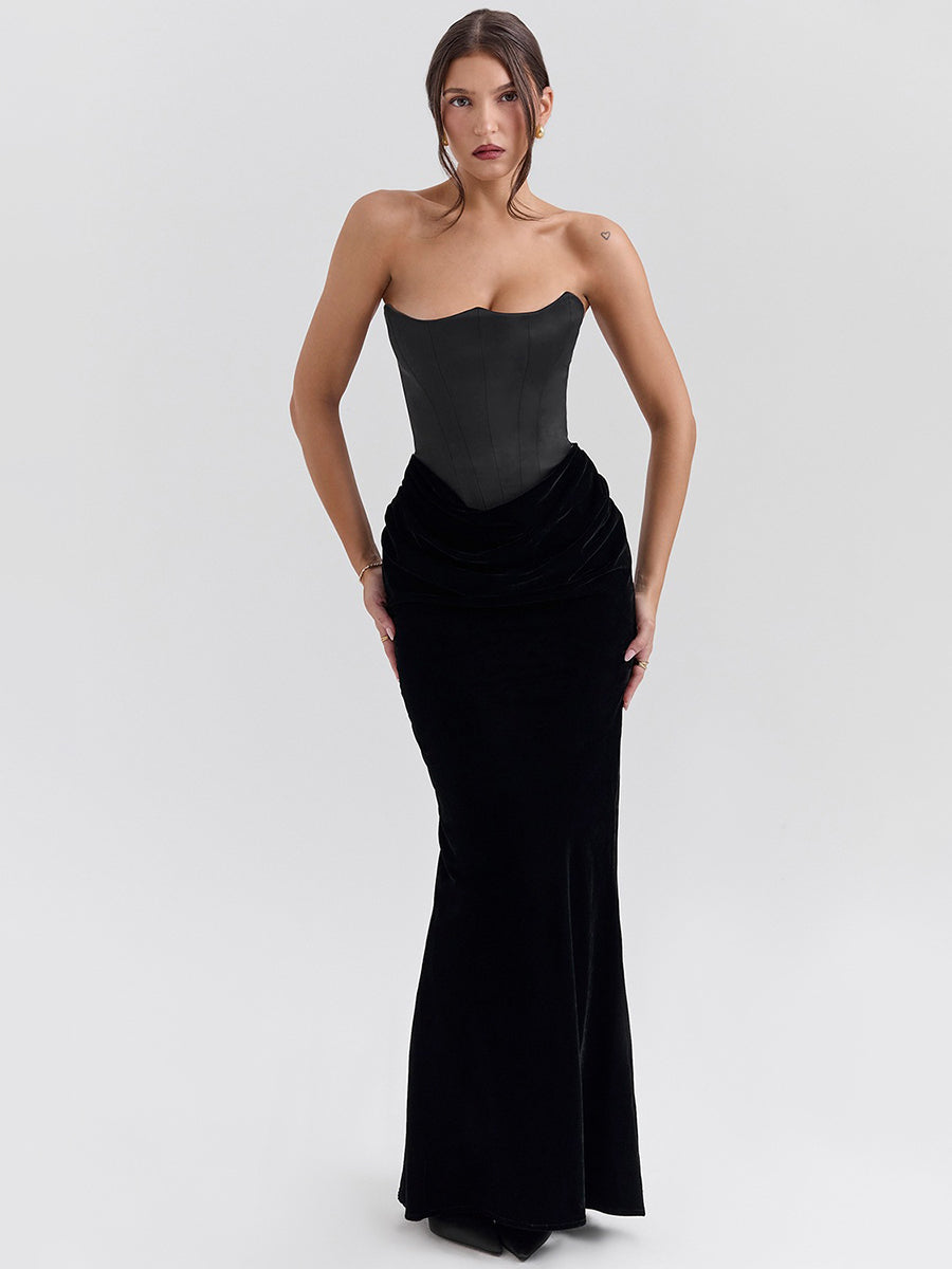 Black Strapless Panel Corset Prom Dress MYT1011 – MISS ORD