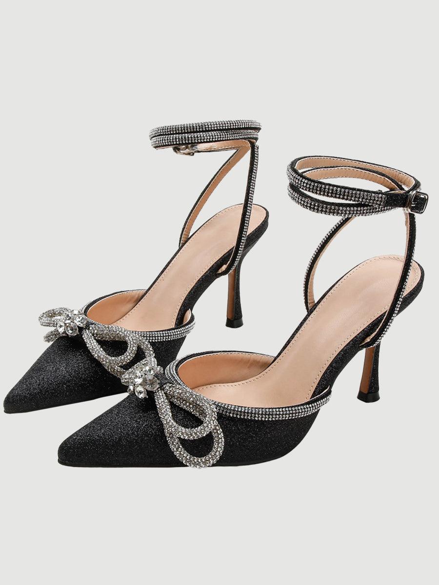 Missord Rhinestone Bow Head Wrapped High Heels MHE1076 Online Sale ...