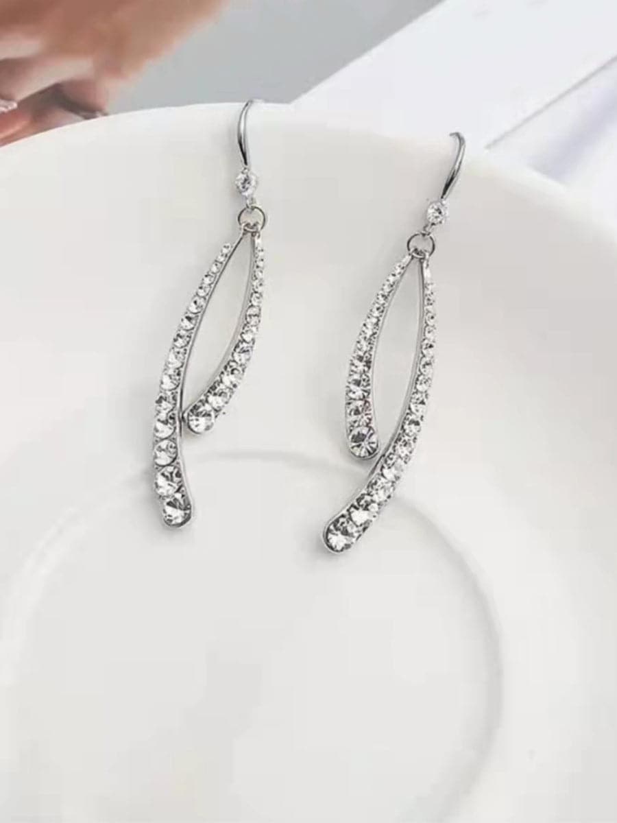 Inlay Stone Fishtail Earrings MSE101036 - MISS ORD
